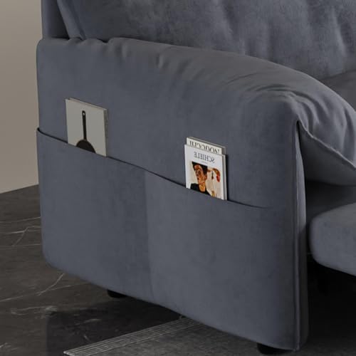 ERYE Oversized 3 in 1 Loveseat Sleeper Sofa Bed,Queen Size Love Seats W/Pull Out Couch and Padded Armrests Convertible Spacious Sofabed with Side Storage Pocket for Home Office Apartment Living Room