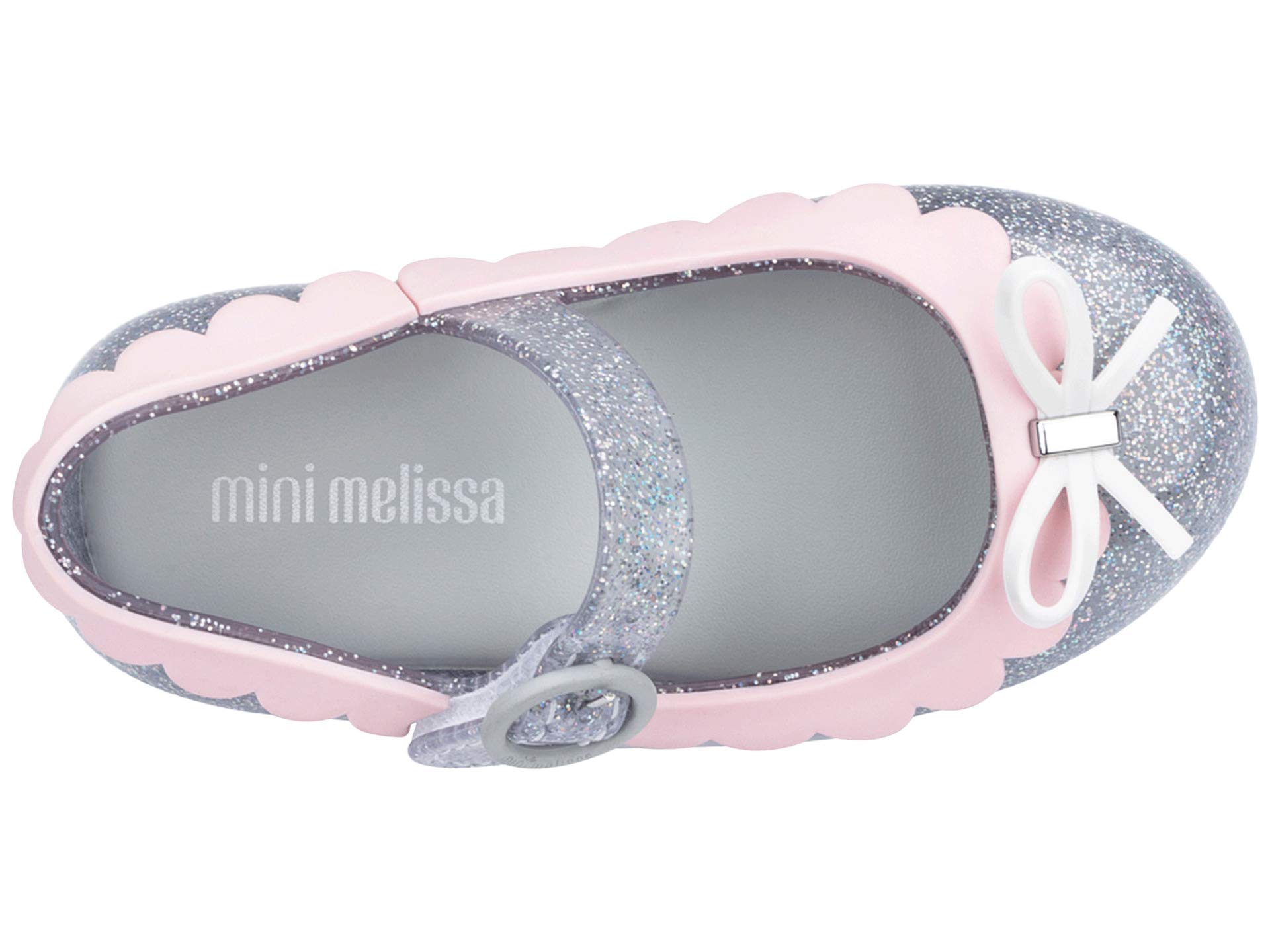 mini melissa Girl's Sweet Love II BB (Toddler/Little Kid) Silver Glitter 6 Toddler M