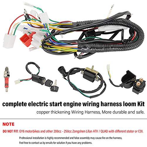 LEIMO KPARTS Complete Electrics Stator Coil CDI Wiring Harness for 4 Stroke ATV KLX 50cc 70cc 110cc 125cc-ATV Wiring Harness