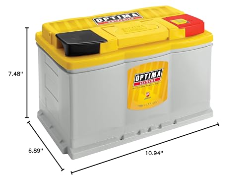 OPTIMA Batteries High Performance DH6 YellowTop Dual Purpose Sealed AGM Car, Truck and SUV Battery, 800 CCA, Maintenance Free, Versitile Mounting, BCI Group Size 48