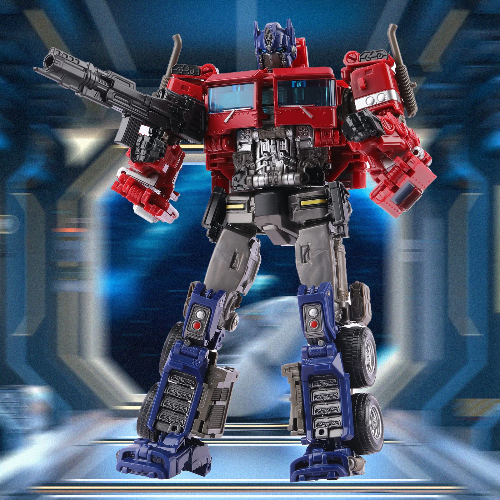 Deformation Car Robot Toy Figure, Auto Transforming Alloy Model, Ideal Gift for Kids & Movie Fans - Red