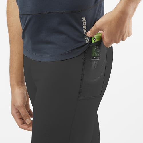 Salomon Men's Standard Cross Run Tight, Deep Black, Large