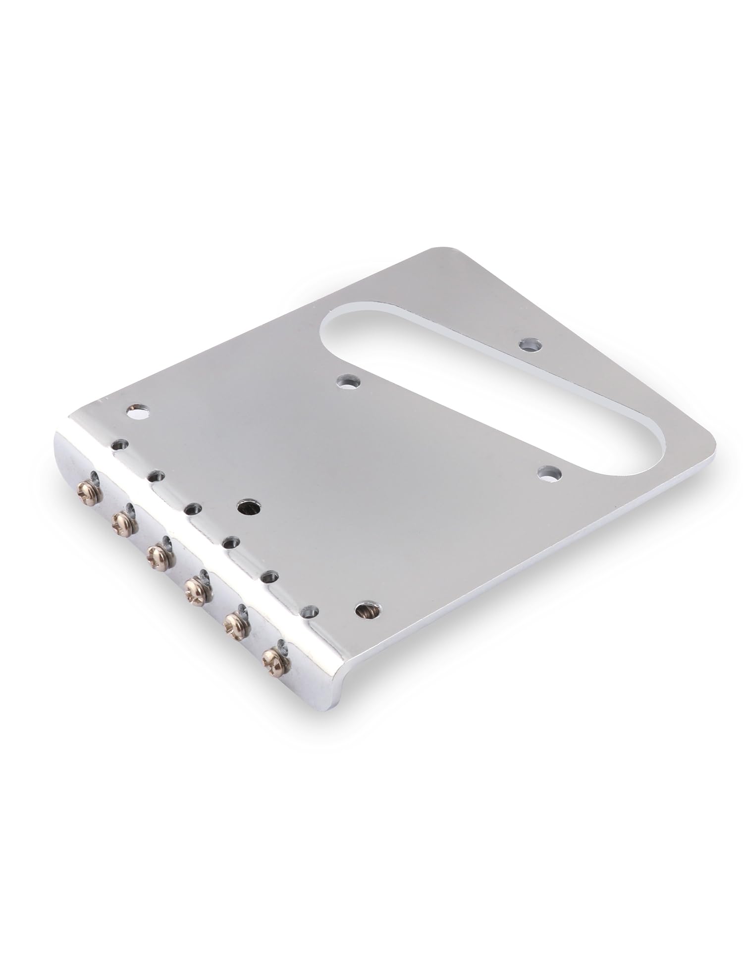 Metallor Guitar Bridge Vintage Style Top Loader Bridge 6 Saddles Compatible with Tele Telecaster Style Electric Guitar Parts Replacement Chrome.