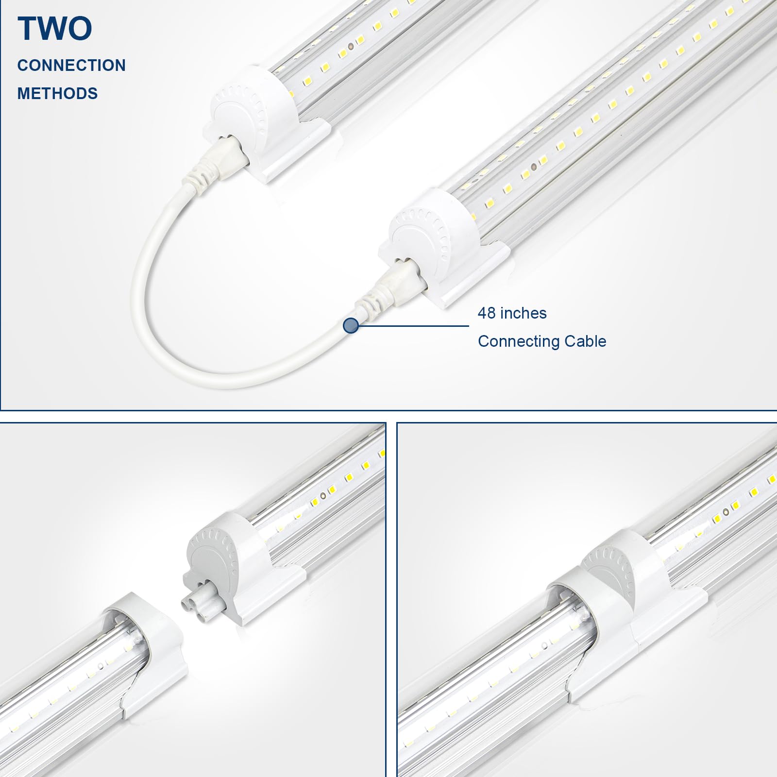 EPESTOEC 4FT LED Shop Light,6300LM,42W,6500K Super Bright White,V Shape Integrated T8 LED Tube Light,High Output Linkable Shop Lights