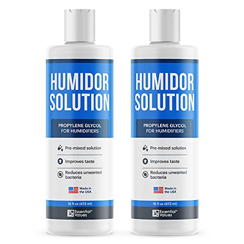 Humidor Solution, Propylene Glycol for cigar humidifiers, 2 Pack 16oz Humidor Accessories by Essential Values…