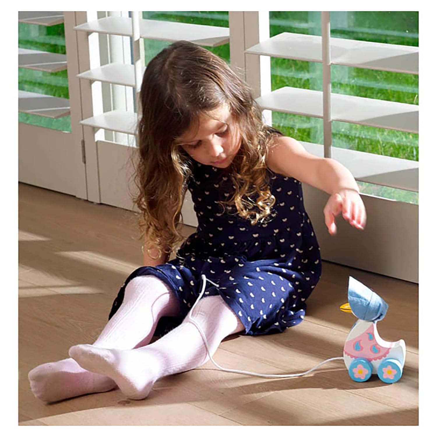 Orange Tree Toys Peter Rabbit: Pull Along: Jemima Puddle-Duck - Wooden Toy, Wheeled Character, Encourage First Steps, FSC Certified, Licensed, Toddler & Kids Ages 1+