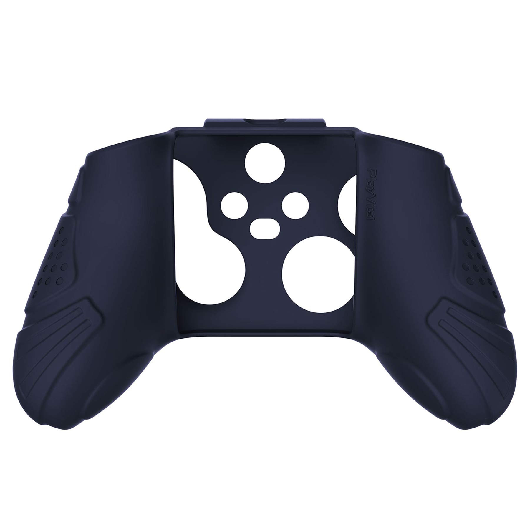 PlayVital Guardian Edition Black Ergonomic Soft Anti-Slip Controller Silicone Case Cover, Rubber Protector Skins with Black Joystick Caps for Xbox Series S and Xbox Series X Controller