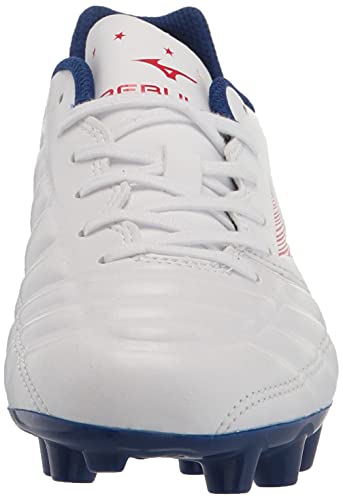 Mizuno Boy's Rebula Cup Select Jr. Soccer Shoe, White-Red, 2 Big Kid