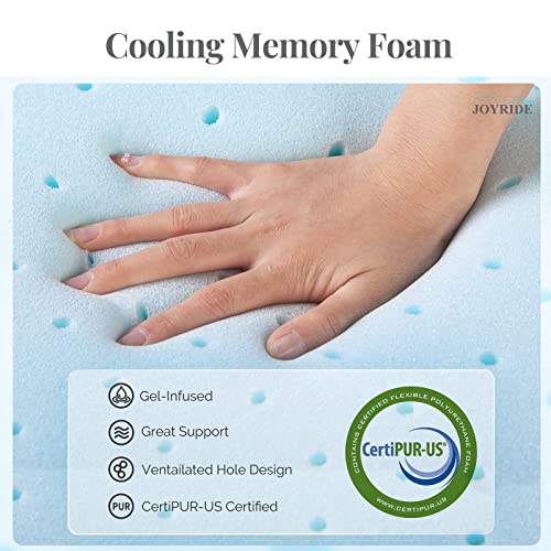 Mattress Topper, 2 Inch Cooling Twin Size Gel Mattress Topper Gel Memory Foam, Ventilation Holes, Bed Topper with Removable Bamboo Rayon Cover
