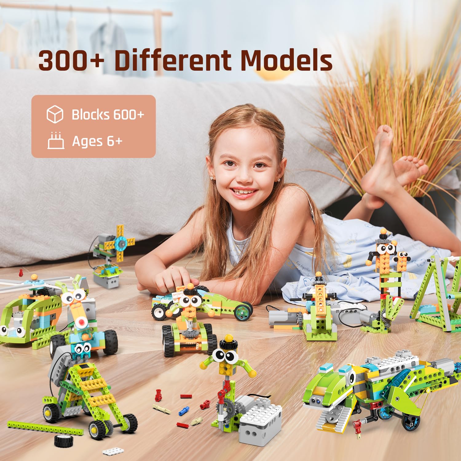 Coding Robot Kit for Kids Ages 6+, 200+ in 1 APP Control Dinosaur Robot Toy, Educational Scratch Programming Robotic Kit with 47 Video Courses,Birthday for Boys Girls(600 Blocks)