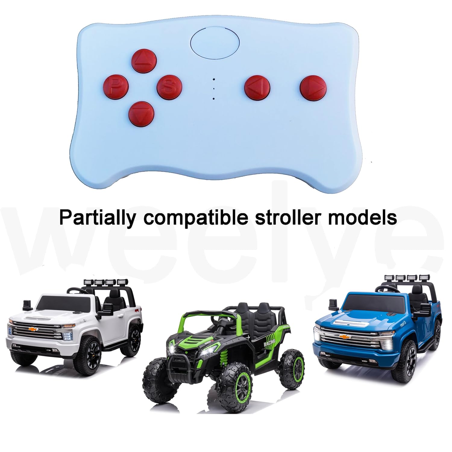 weelye (TX10) red Button 2.4G Bluetooth Remote Control, No Universal,for Kids Electric Ride On Car Only with Brand weelye FCC CE Label Original Receiver
