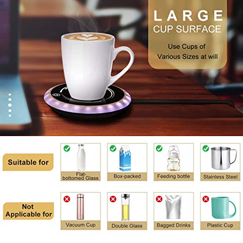 Coffee Mug Warmer Cup Warmer: Electric Canlde Warmer Plate Smart Mug Warmer for Desk Auto Shut Off Beverage Warmer Constant Temperature Home Office Use for Milk Tea Cocoa Hot Chocolate Water