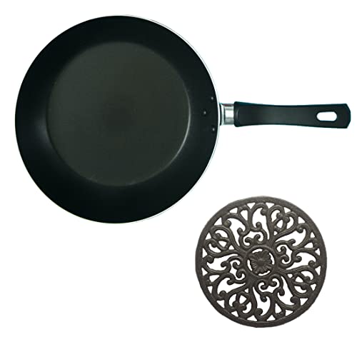 Cast Iron Trivet, Vintage Cutout Pattern Cast Iron Insulation Pad, Dutch Oven Trivet, Removable Rubber Legs Cast Iron Trivet, 2 Pack 7 Inches Trivet, Plates to Protect Table