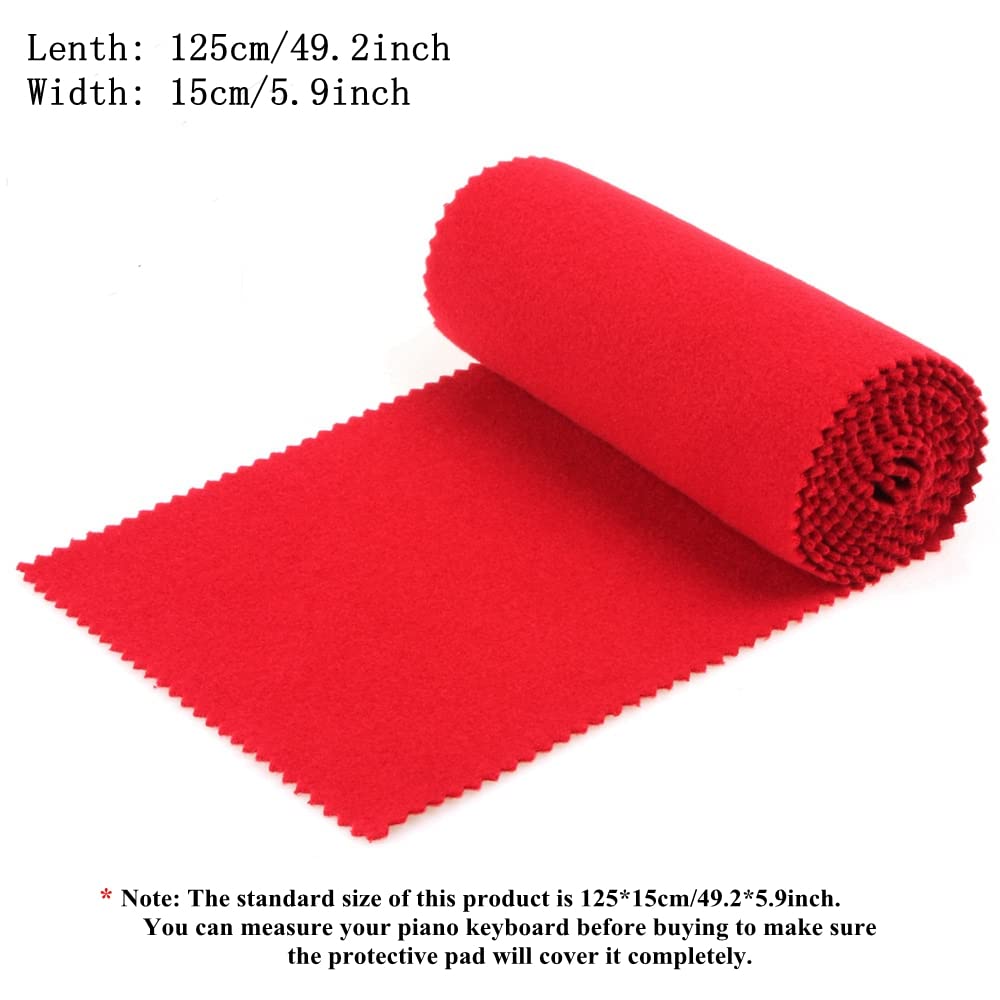 OriGlam Red Soft Piano Keyboard Dust Cover, 88 Keys Protective Dust Cover Key Cover for Electronic Keyboard, Digital Piano