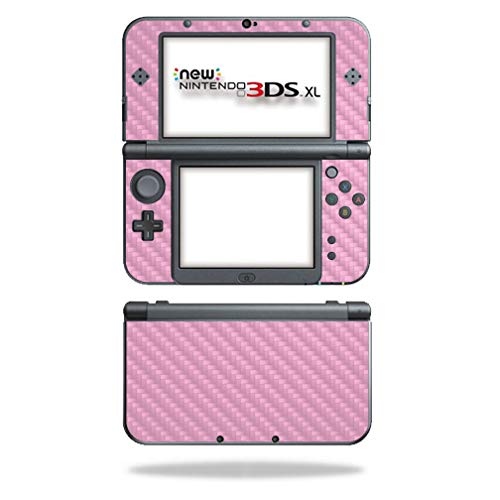 MightySkins Carbon Fiber Skin for Nintendo New 3DS XL (2015) - Pink | Protective, Durable Textured Carbon Fiber Finish | Easy to Apply, Remove, and Change Styles | Made in The USA