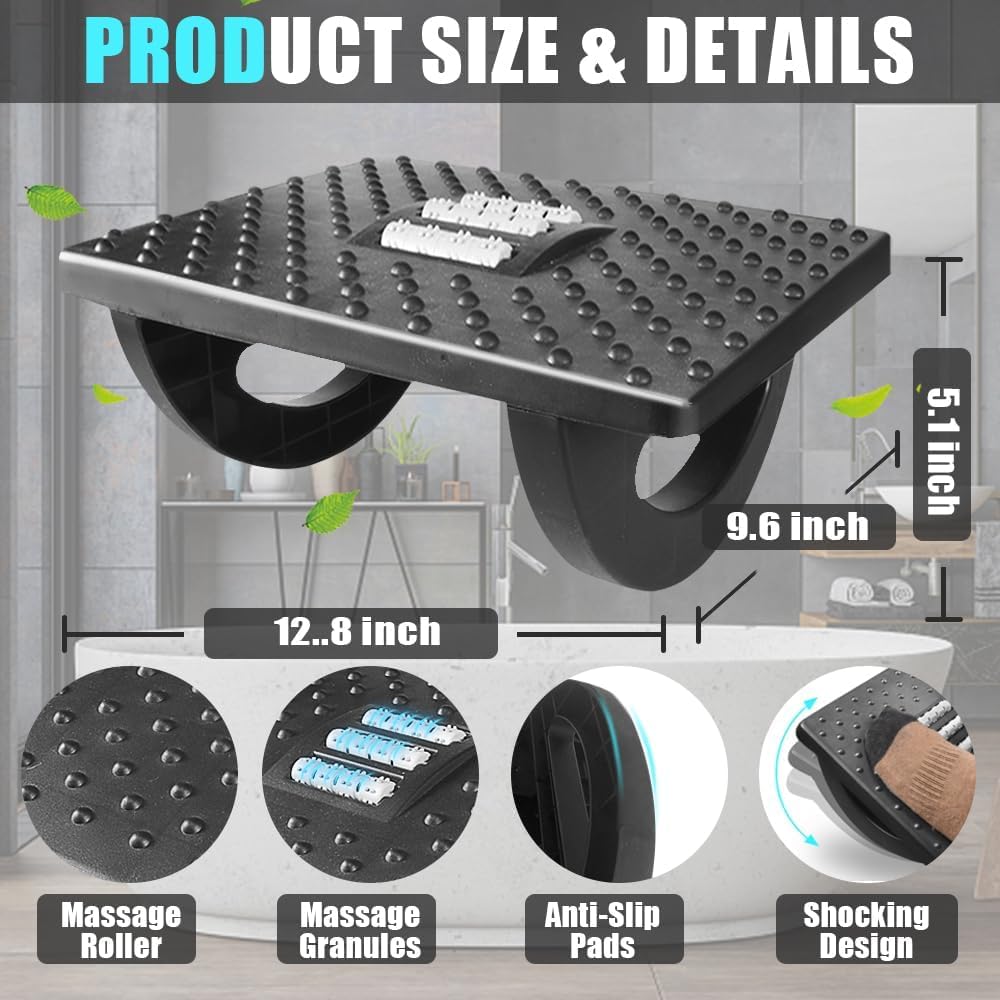 CEECOLES Foot Rest Under Desk at Work with Rocking Design, Ergonomic Foot Stool with Massage Rollers for Pain Relief, Shake Design Footrest with Massage Surface Leg Rest Pain Relief for Office Desk