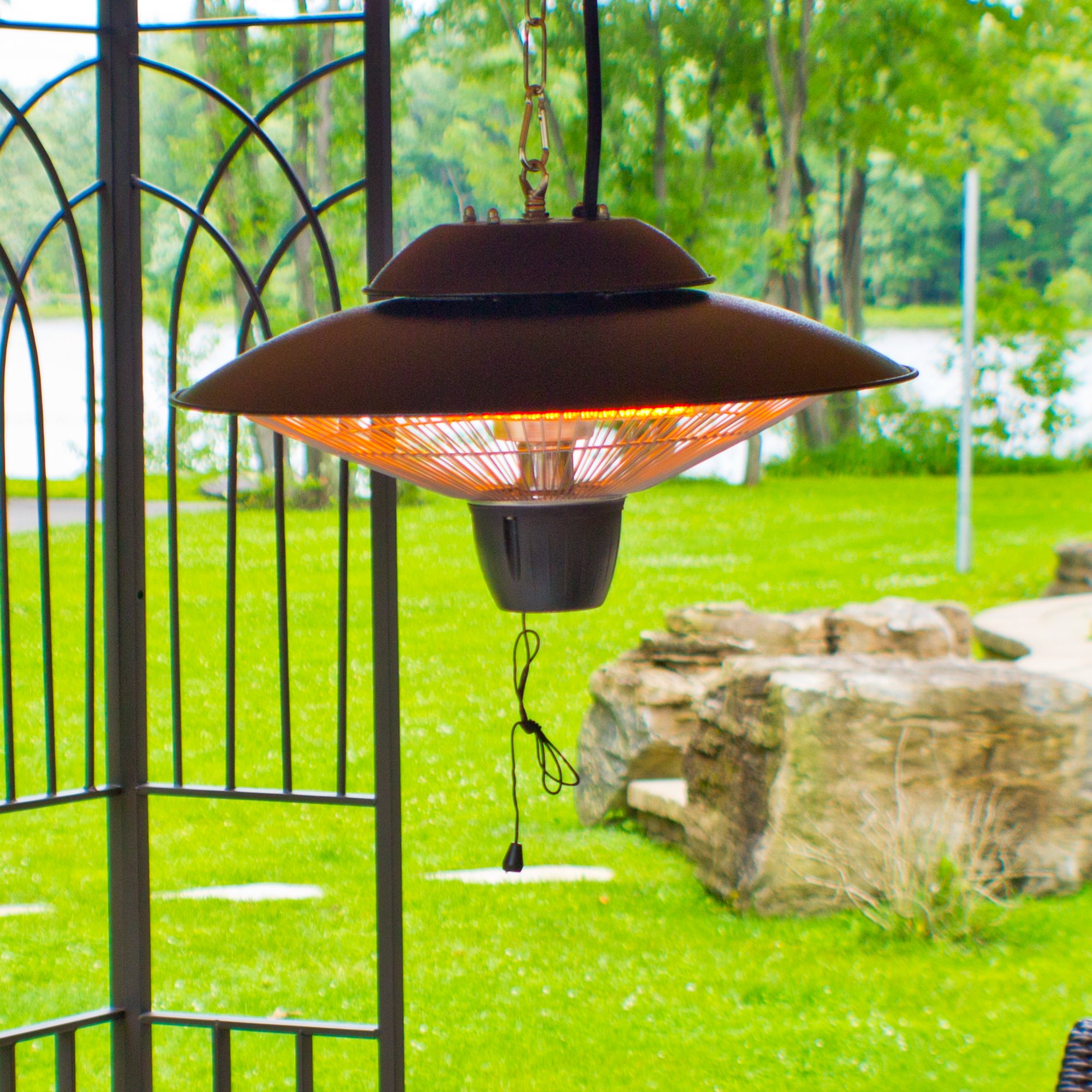 Ener-G+ Indoor/Outdoor Ceiling Electric Patio Heater, Black