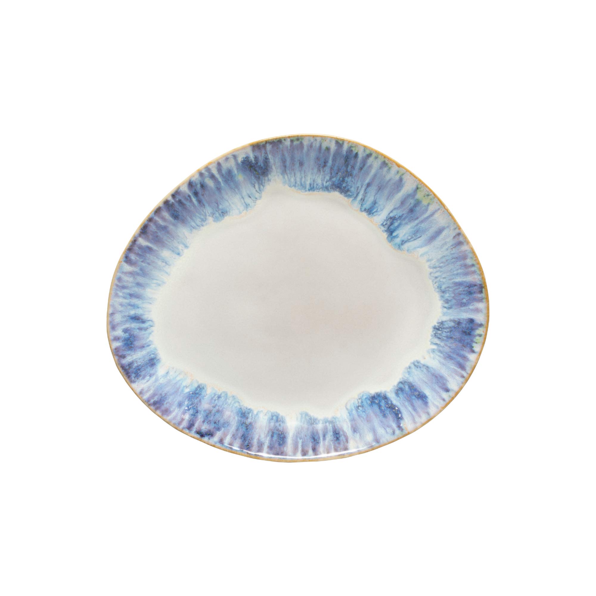 Costa Nova Ceramic Stoneware 11'' Oval Dinner Plate - Brisa Collection, Ria Blue | Microwave & Dishwasher Safe Dinnerware | Food Safe Glazing | Restaurant Quality Tableware