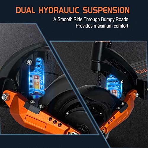 MetaMoov ZO08 Electric Scooter Adults, 3000W Dual Motors, 45 Mph Top Speed, 52 Miles Range, Dual Hydraulic Disk Brake Dual Shock Absorption 10" All Terrain Tires Fast E Scooter for Adults