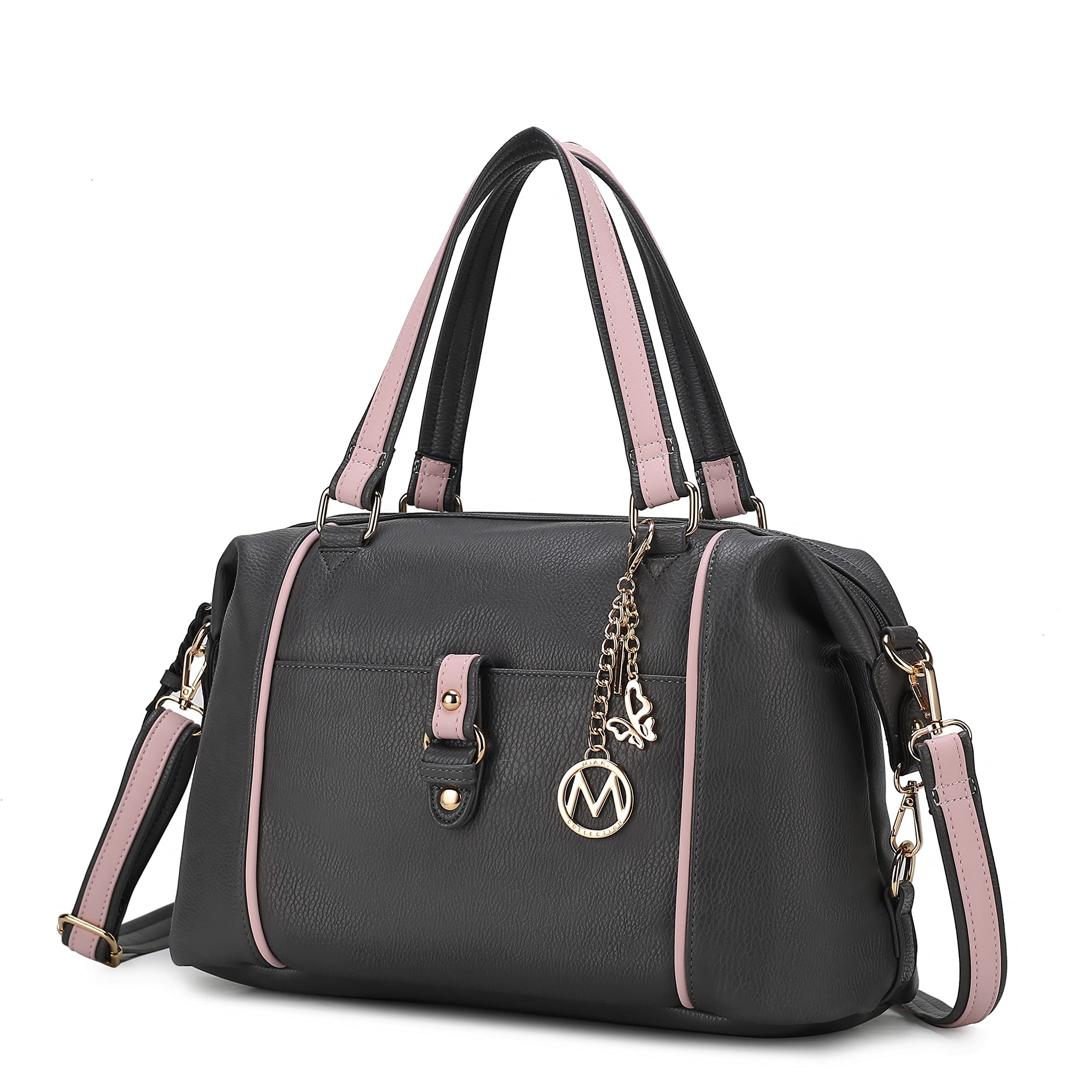 MKF Collection Lightweight Satchel Travel Bag for women, Vegan Leather Large Shoulder Handbag Purse