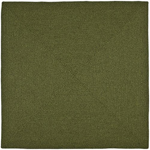 SAFAVIEH Braided Collection 8' Square Green BRD315A Handmade Country Cottage Reversible Area Rug