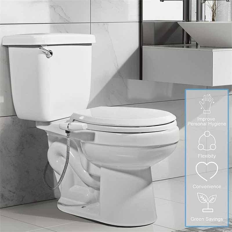 DFHBFG Bidet Attachment Toilet Seat Attachment Dual Nozzle Bidet Adjustable Water Pressure Non-Electric Ass Sprayer