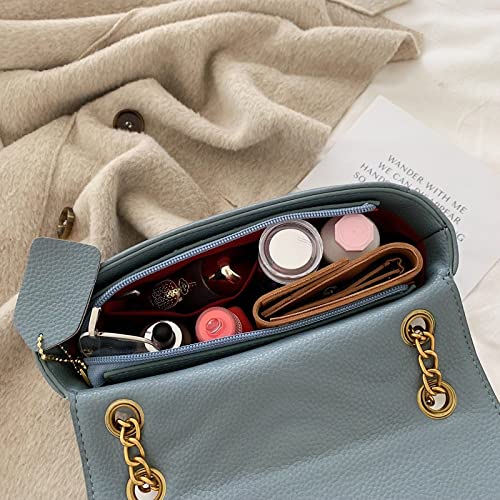 Seagloca 9.4" Women's PU Leather Quilted GG Messenger Shoulder Bag Purse Chain Handbag Crossbody Bag (White