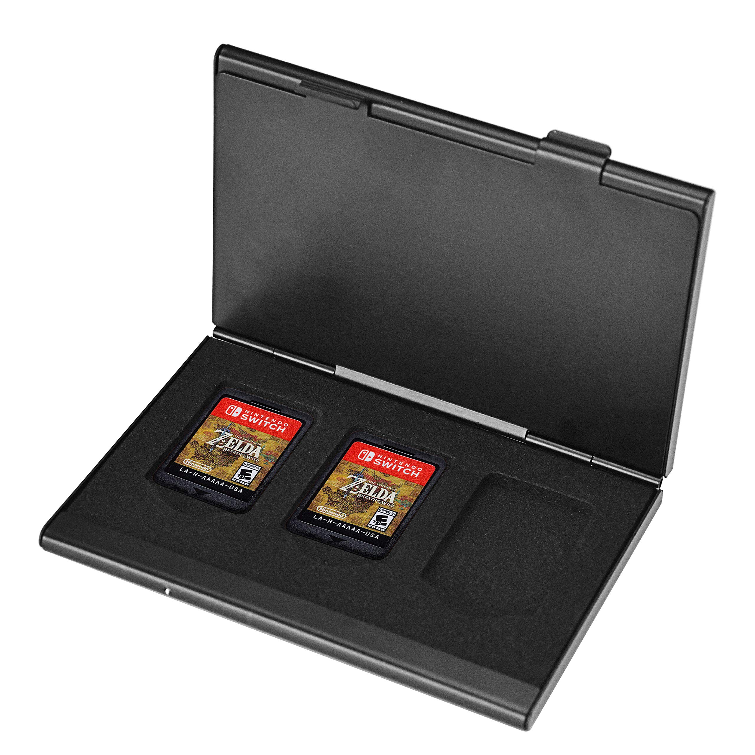 Orzero Premium Game Card Case Compatible for Switch Lite 2019, Nintendo Switch, Portable and Thin, Aluminum Game Storage Card Holder Box Suitable for 6 Game Cards (Black)
