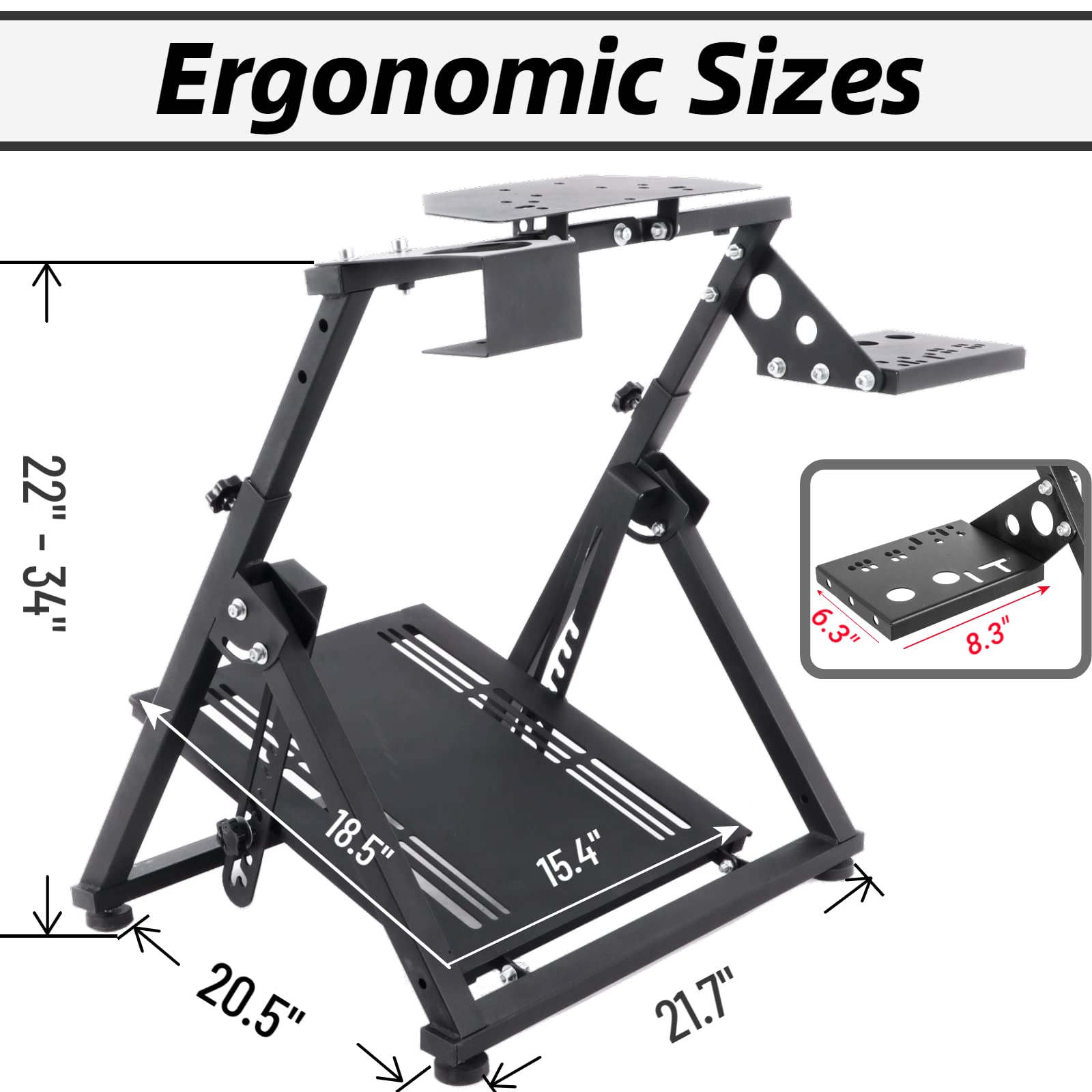 Minneer Youth X PRO Racing Wheel Stand Height Adjustable with Shifter Upgrade fit for Logitech G25,G27,G29,G920,G923Thrustmaster TMX, Gaming Steering Simulator Cockpit Wheel and Pedals Not Included