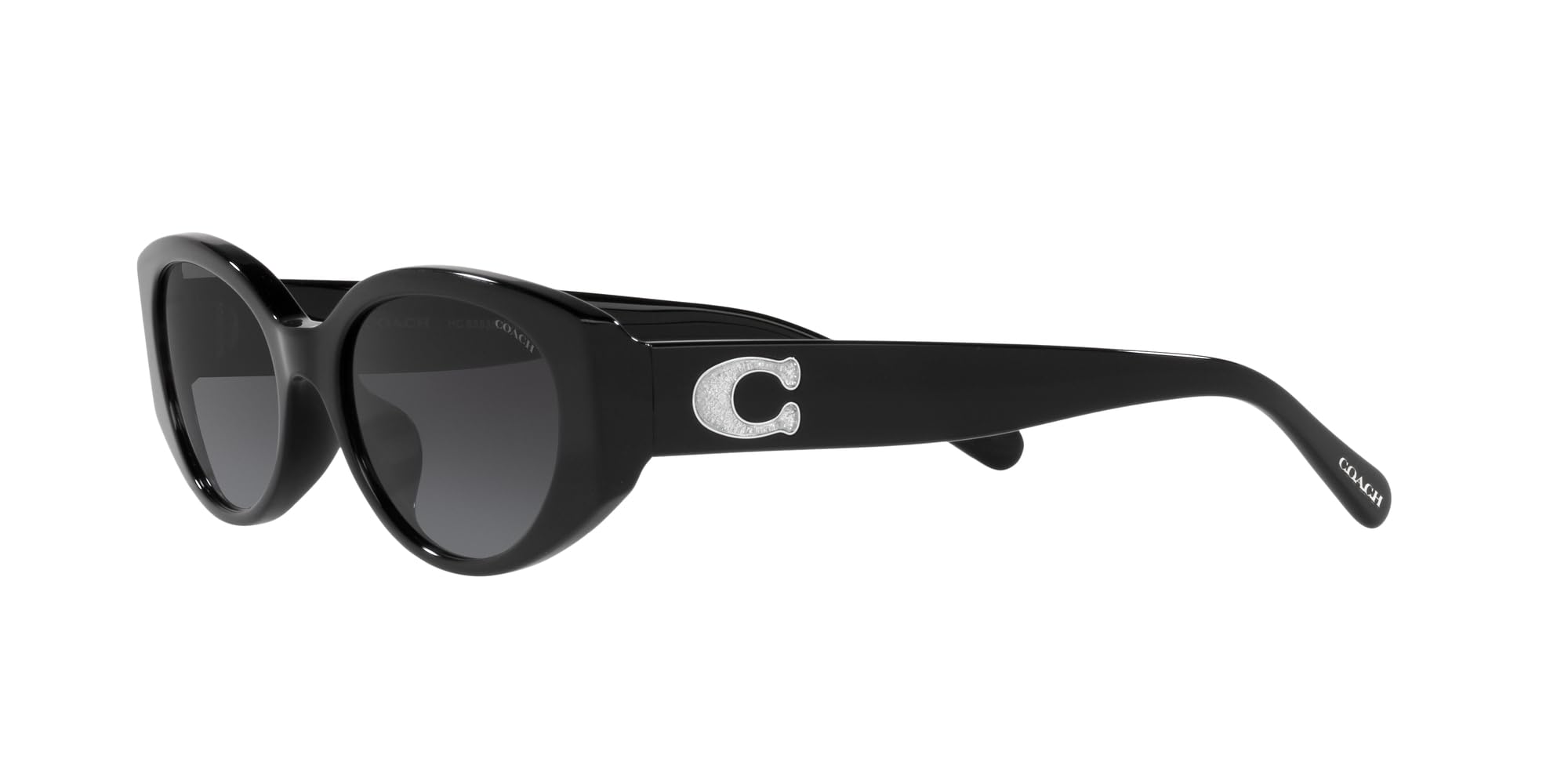 Coach HC8353U Universal Fit Sunglasses, Black/Grey Gradient, 54 mm