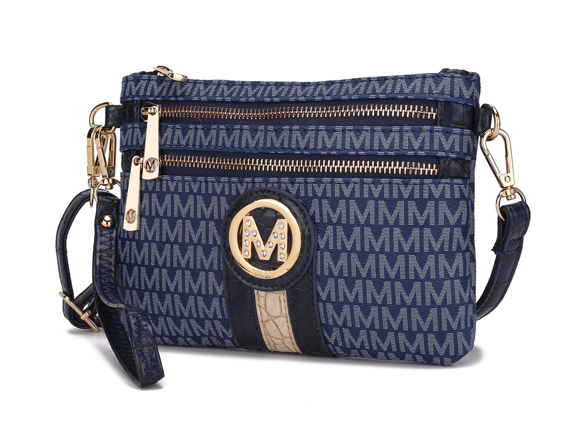 MKF Collection Women Crossbody Bag, Adjustable Strap Small WristletHandbag Shoulder Bag By Mia K