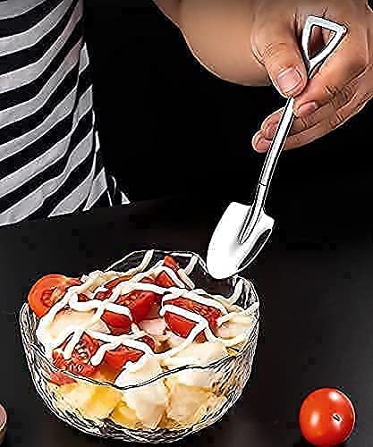 coffee spoon dessert spoon,tea spoon,portable soup spoon,ice cream scoop,yogurt spoon cake spoon,silverware stirring mini gift bag,stainless steel shovel fruit spoon 2 piece