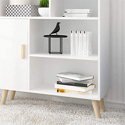 GELTDN Library with Doors, Home Bookcase, Three-Story six-Story Storage Storage Bookcase, Wear and Durable, Raise The Table Legs