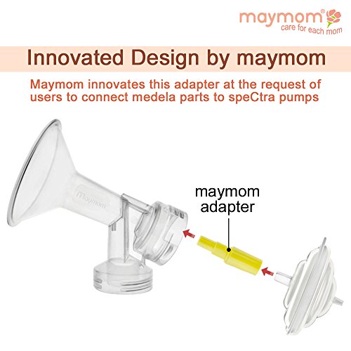 Maymom Flange Adapter Compatible with Spectra S1, Spectra S2, Compatible with Most Medela Breastshield and Bottles; Connects Between Maymom/Medela Breastshield and Spectra Backflow Protector