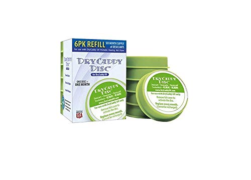 DryCaddy UV Disc - 6 Pack | Replacement Desiccant Refill Discs for DryCaddy UV from the makers of Dry & Store | Hearing Devices Dehumidifier