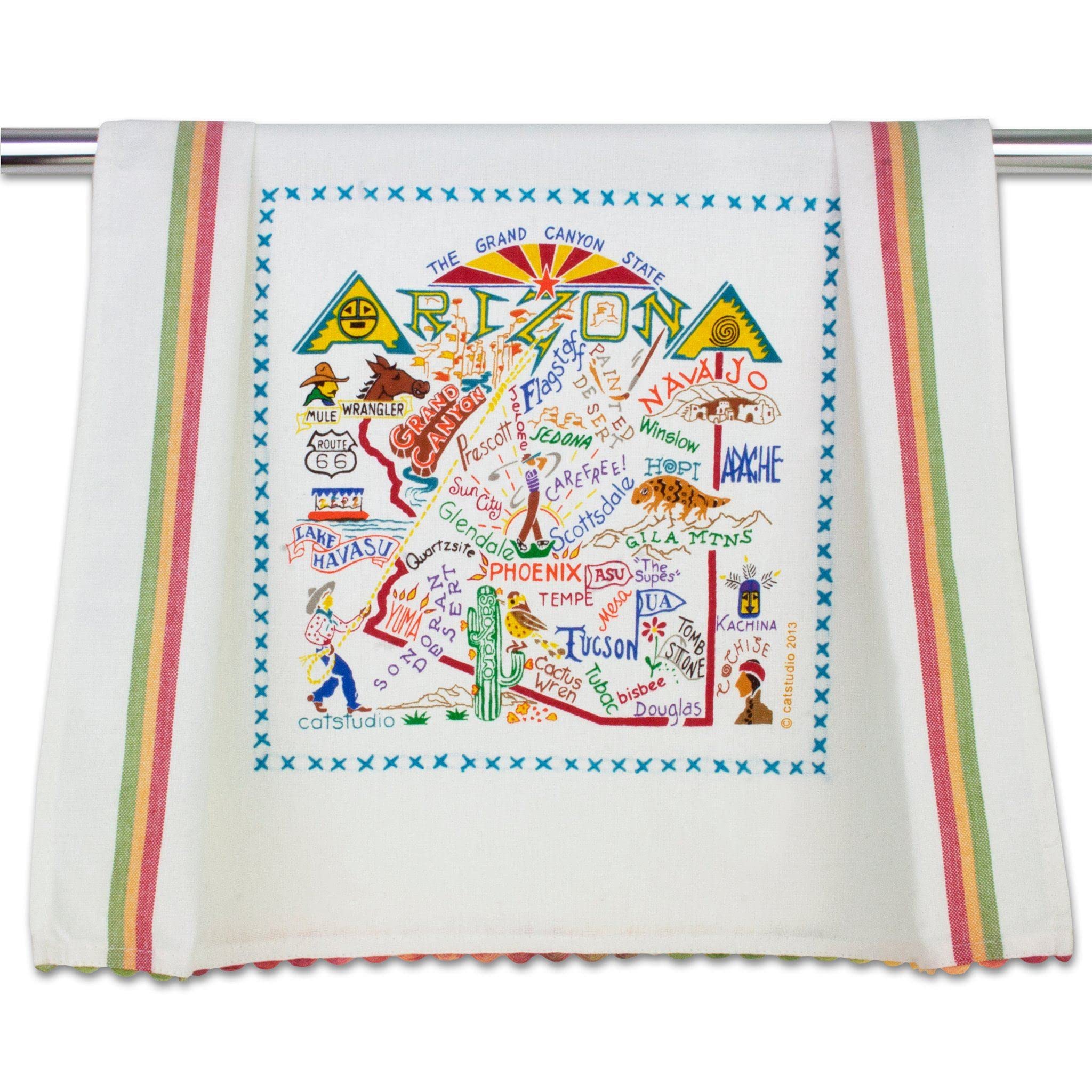 Catstudio Arizona Dish Towel - U.S. State Souvenir Kitchen and Hand Towel with Original Artwork - Perfect Tea Towel for Arizona Lovers, Travel Souvenir