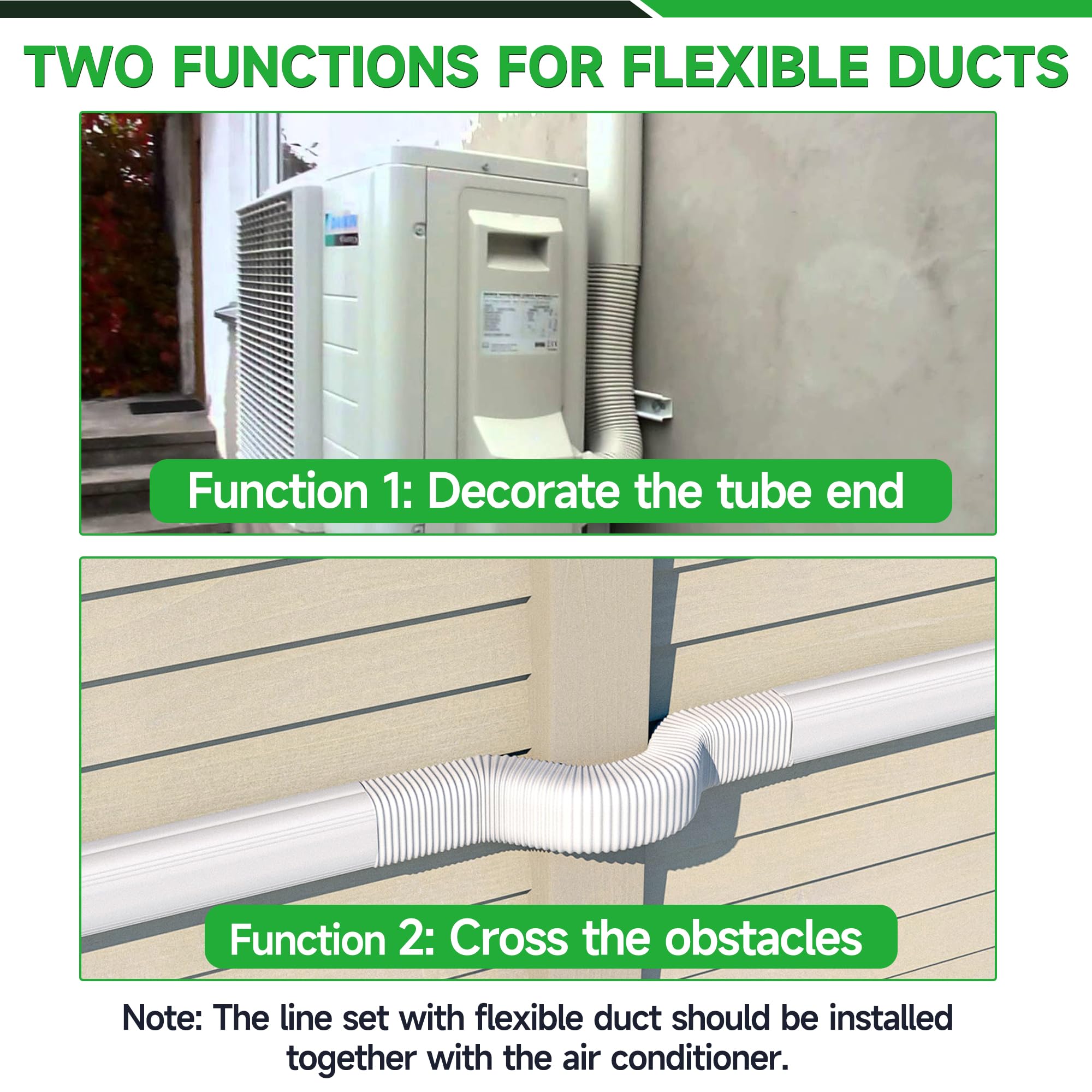 Cestluck 4'' 19.5 Ft Mini Split Line Cover Set, PVC & PP Pipe Covers for Mini Split Lines, Line Guard for Central AC