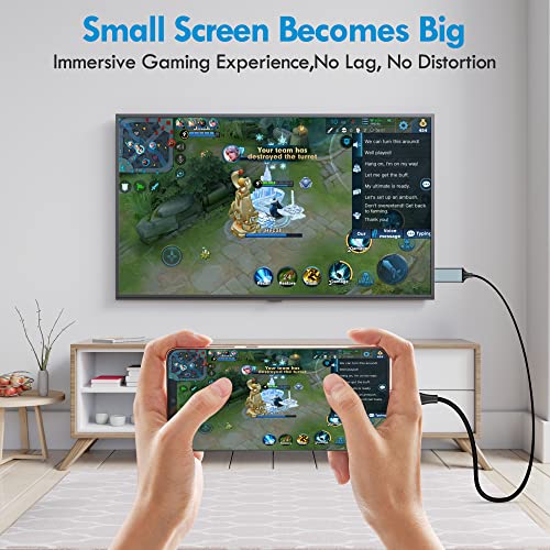 lulaven HDMI Cable for iPhone to TV, Lighting to HDMI Adapter Connector Compatible with iPhone14, 13, 12, 11 & YouTube TV Output with 1080P HD Display, Just Plug and Play (6.6FT, Grey)