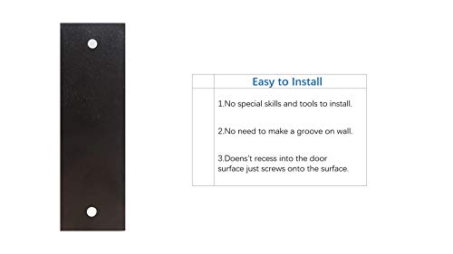 Fpz-bd Running Black 6 inch Sliding Barn Door Finger Pull Set | Heavy Duty Modern Simple Invisible Handle| with Flat Bottom Easy to Install
