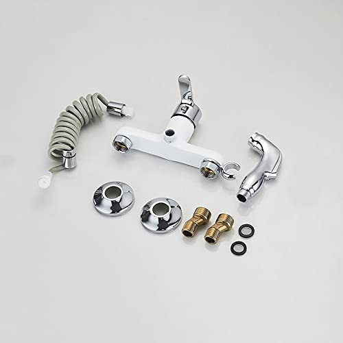 DFHBFG Bidets Faucet White Toilet Cleaner Set Shower Spray Bidet Sprayer Faucets Wall Mounted