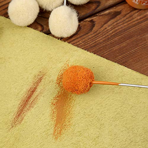 BUTUZE 50 Pcs Wool Daubers Wool Daubers Ball Brush Leather Dye Tool with Metal Handle Wool Daubers for Leather Dyes for DIY Crafts Projects