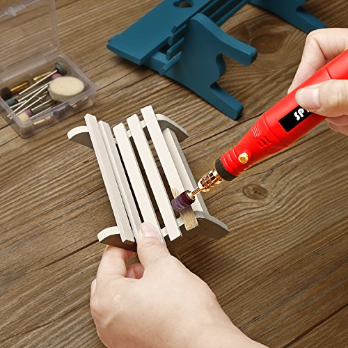 Electric Rotary Tool Kit, SPTA Mini Electric Grinder Set Mini Handle Electric Drill Grinding Engraving Pen Milling Trimming Polishing Drilling Cutting Engraving Tool 33Pcs Kit