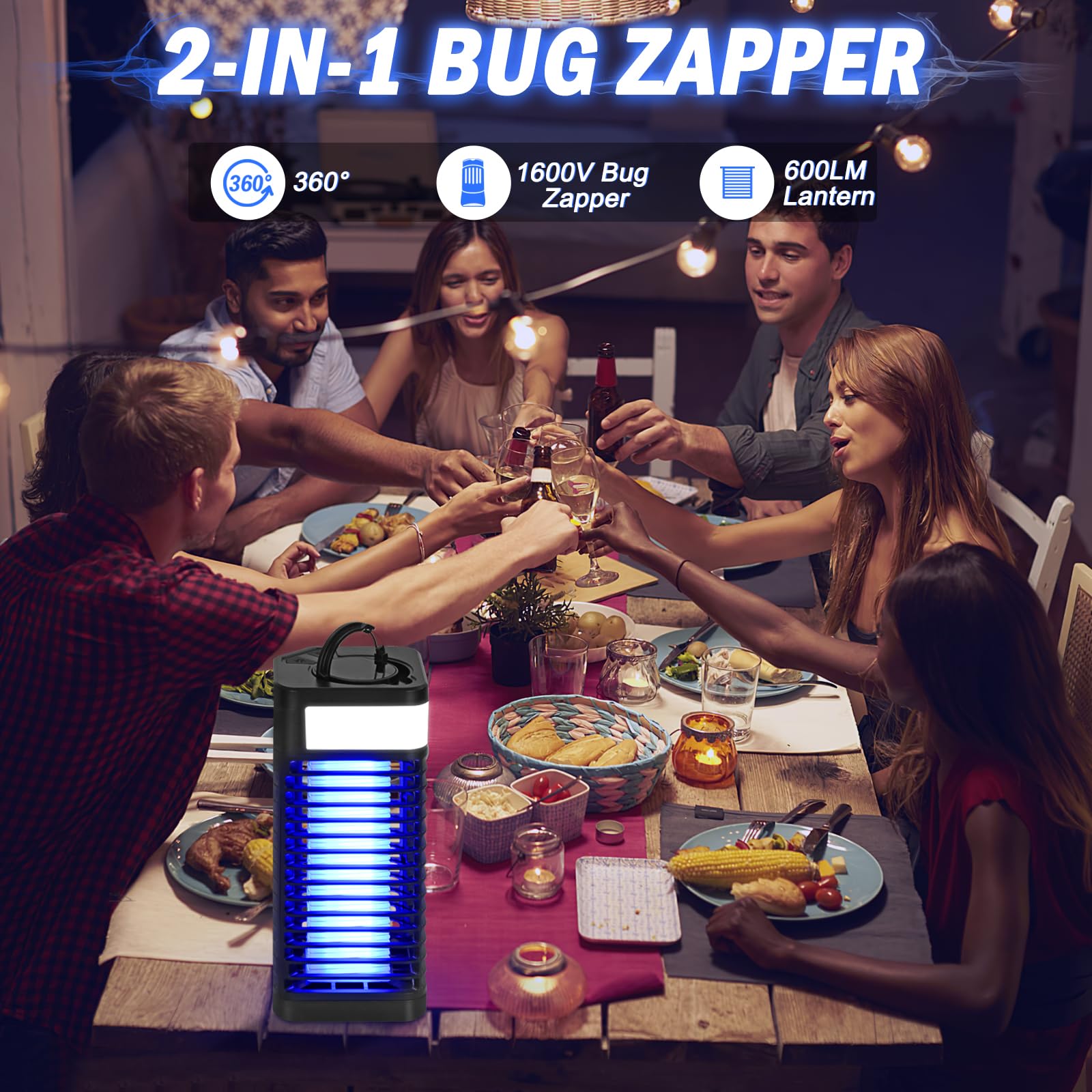Bug Zapper Indoor Electronic, Mosquito Zapper, Bug Fly Mosquito Killer Zapper Trap with LED Light for Indoor Home Outdoor Patio Garden