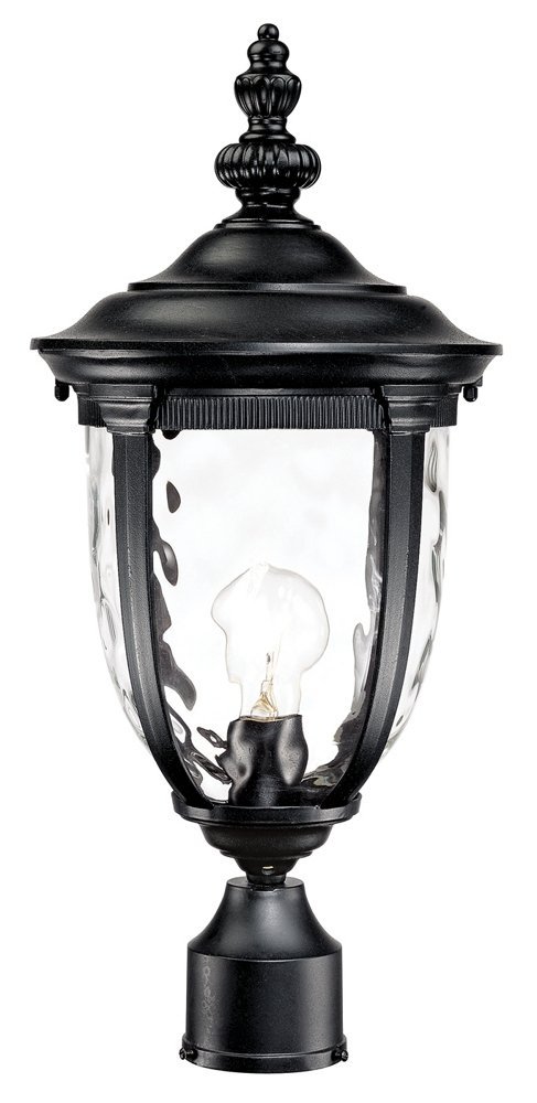 John Timberland Bellagio 21 1/4" High Country Traditional Outdoor Post Light Fixture Pole Porch House Exterior Lantern Weatherproof Texturized Black Finish Metal Clear Glass Shade Outside Front Door