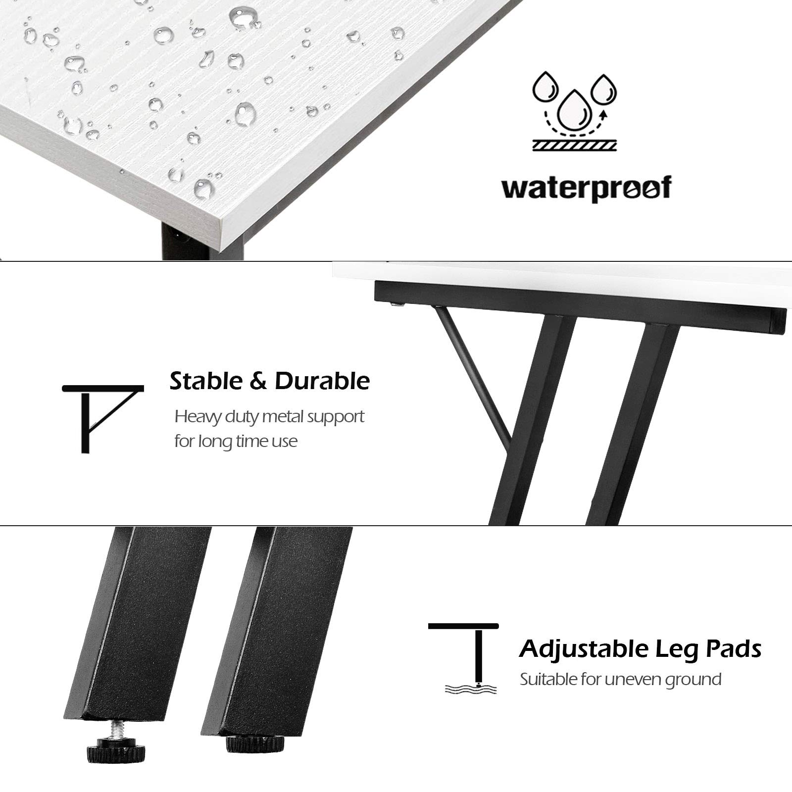 Lufeiya L Shaped Desk White Corner Computer Desks for Small Space Home Office Student Study Bedroom PC Work,51 Inch Modern L-Shaped Writing Table with Monitor Stand