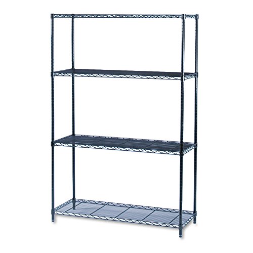 Safco 48" x 18" Industrial Wire Shelving - Black