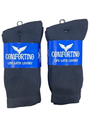 comfortino Cushioned Crew Socks For Man & Women Winter pack Of 6 Pairs (as1, numeric, numeric_10, numeric_13, regular, tall, blue)
