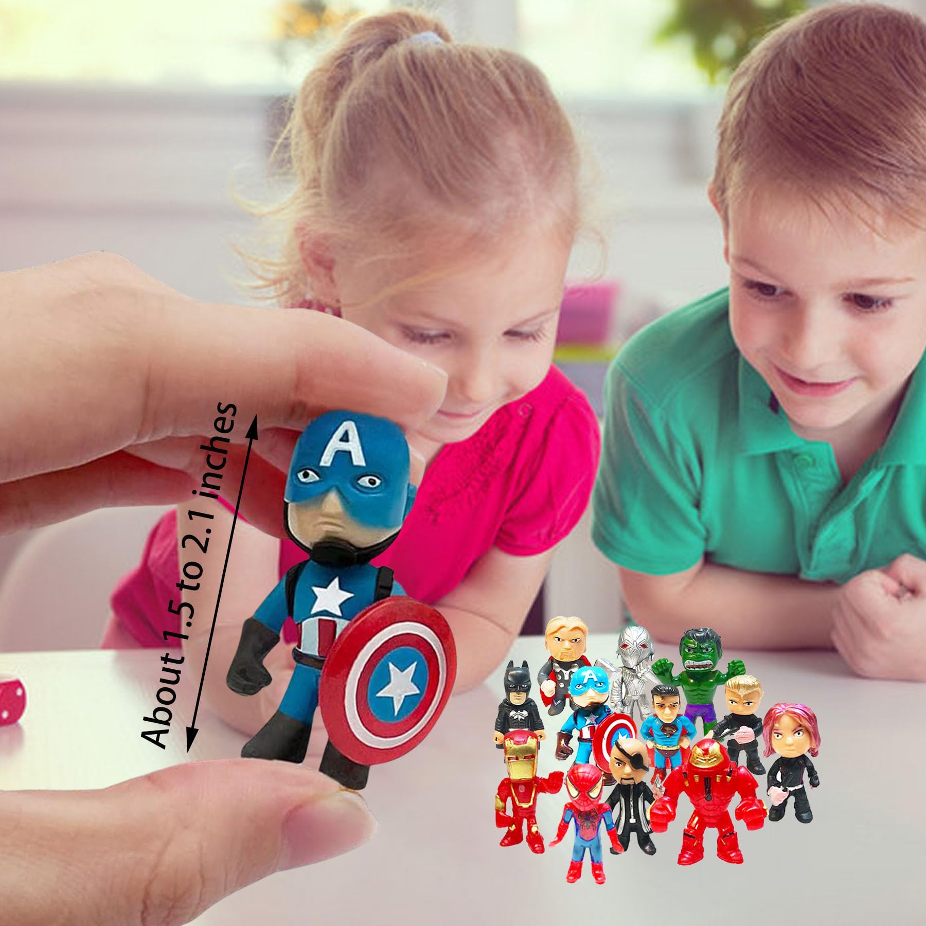 Superhero Kids Birthday Cake Decor Mini Character Toy Set,18/24 Pcs Action Hero Figurines for Cupcake and Easter Egg Decoration (24)