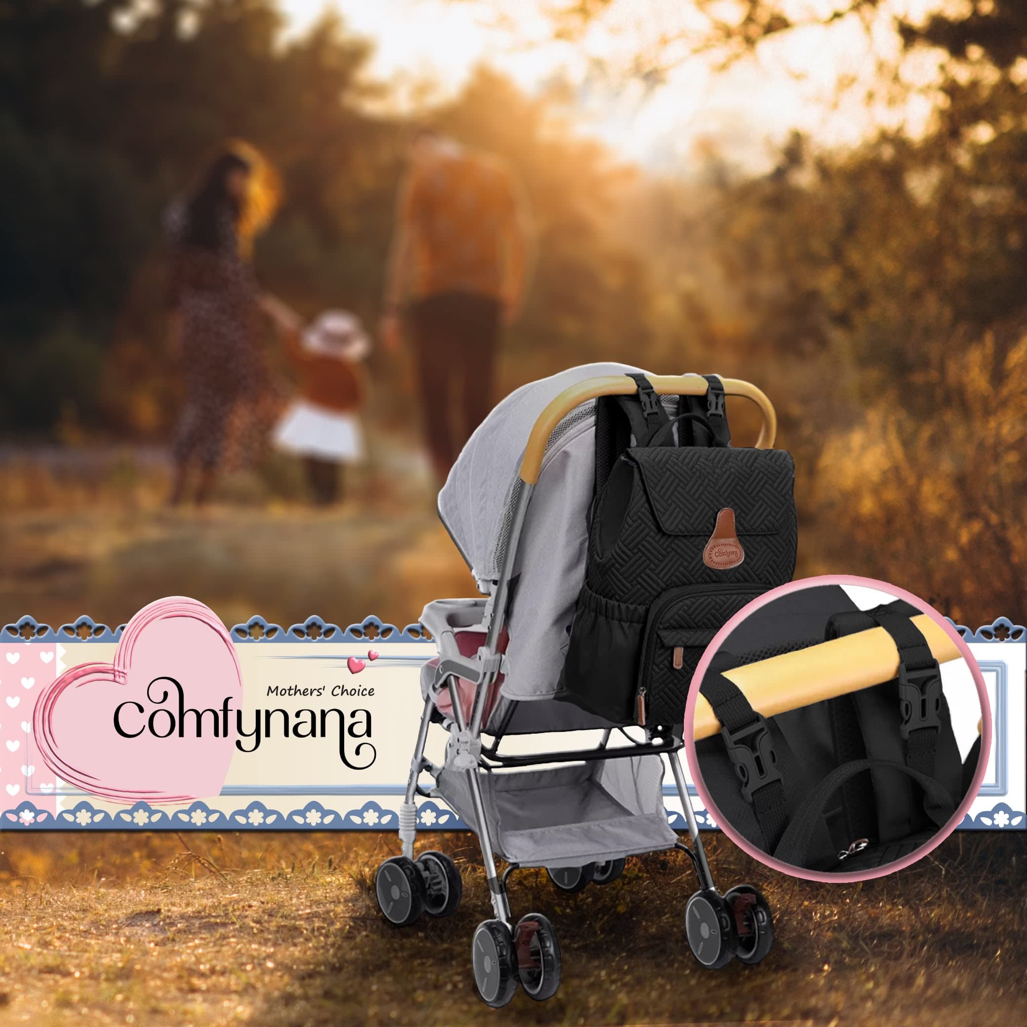 Comfynana Baby Diaper Bag Backpack with Changing Station, Diaper Bags for Baby Girl Boy