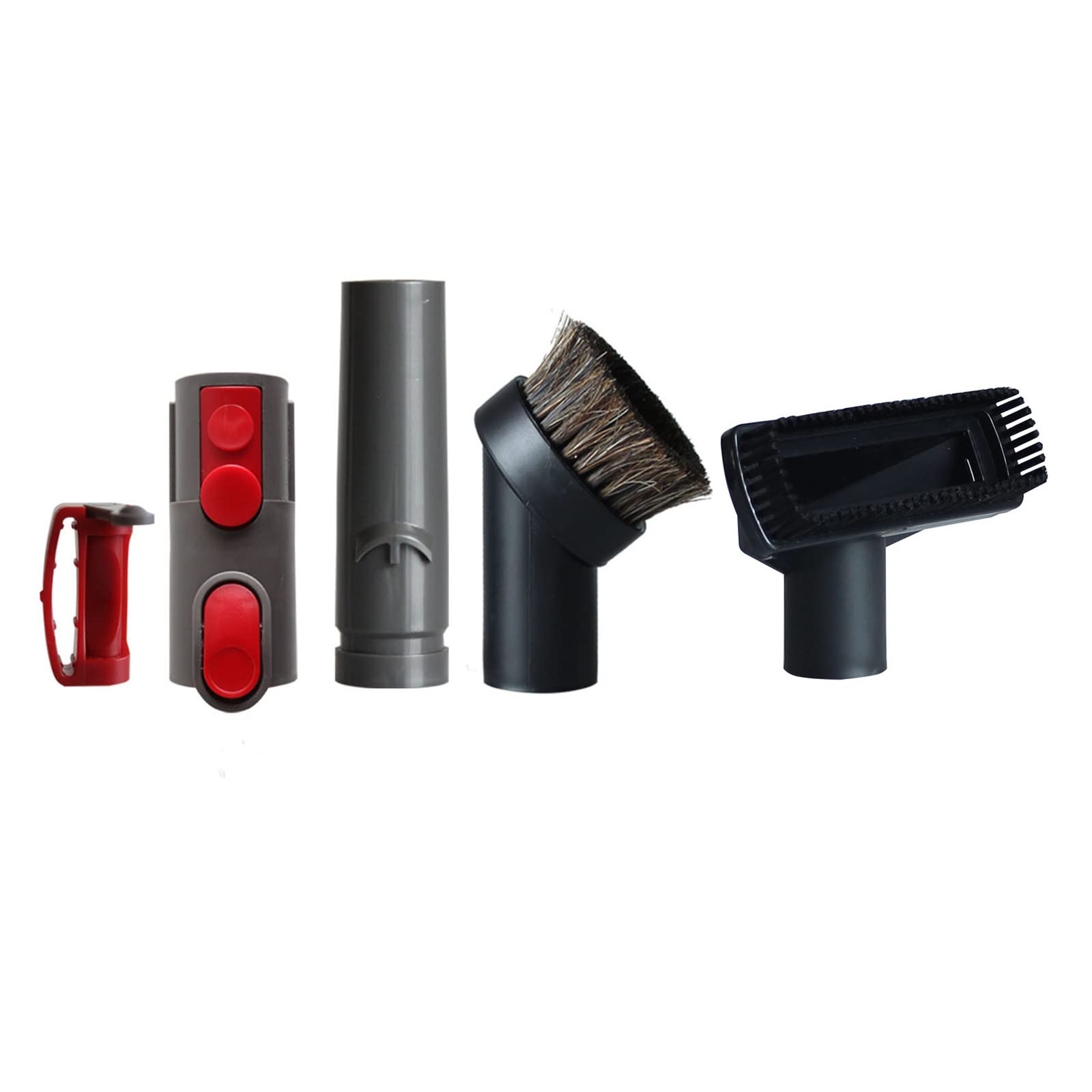 BUYSK 2 Set 1.25" Vacuum Brush Attachment and Hose Converter Adapter Compatible with Dyson V15 V11 V10 V8 V7 V6 Vacuum Cleaner,with Trigger Lock